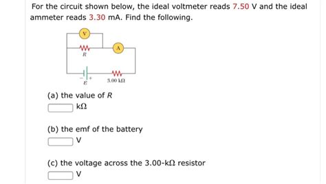 Solved For The Circuit Shown Below The Ideal Voltmeter