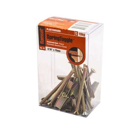 Ramset Toggle Spring Round Head 5 X 75mm 10pk Self Drilling Screws