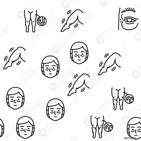 Edema Disease Symptom Vector Seamless Pattern Stock Vector 3772101
