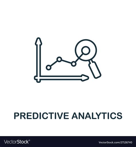 Predictive Analytics Outline Icon Thin Line Vector Image