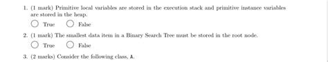 Solved 1 ﻿mark ﻿primitive Local Variables Are Stored In