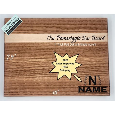 Personalized Hardwood Bar Board Pomeriggio Bravel Woodworx
