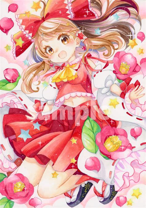 Yahooオークション 【同人手描きイラスト原画】東方project博麗霊