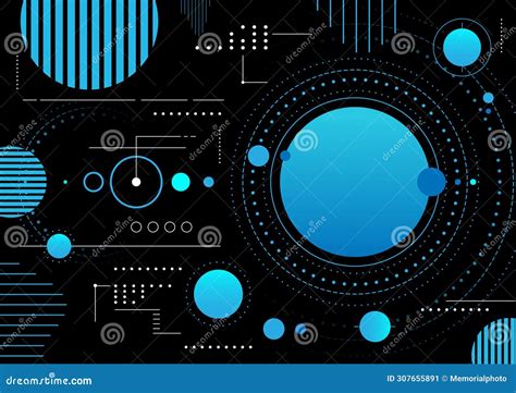 Digital Technology Computer Algorithmabstract Geometric Shape Elements