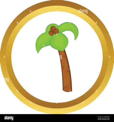 Palm Tree With Coconuts Vector Icon Stock Vector Image And Art Alamy