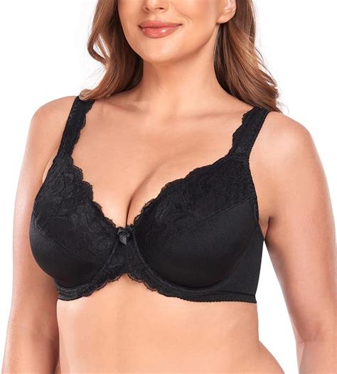 Womens Underwire Full Coverage Lace Bra Plus Size Non Padded Comfort