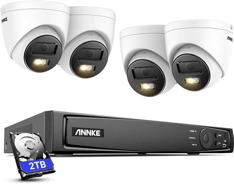 Amazon ANNKE 12MP 8 Channel 4 Cameras PoE Security System Color