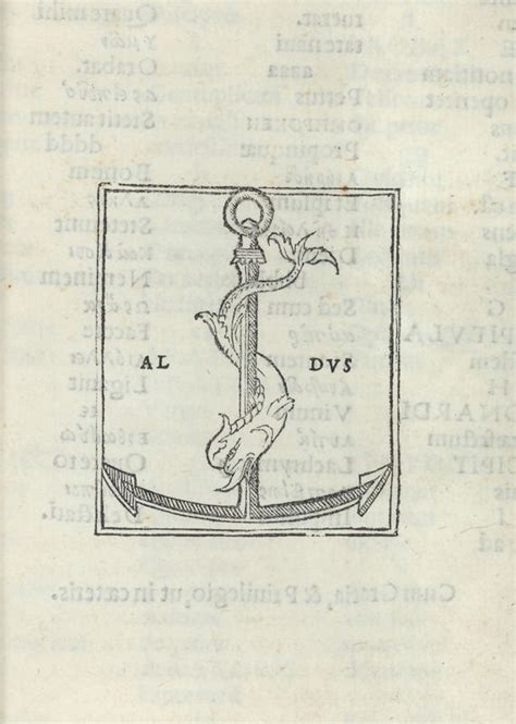 The First Appearance Of The Dolphin And Anchor As Aldus Manutiuss