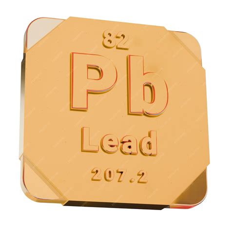 Premium Photo 3d Golden Icon Lead Pb Element From Periodic Table