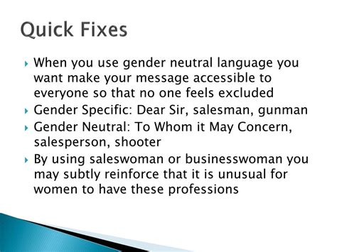 PPT Gender Neutral Language PowerPoint Presentation Free Download ID
