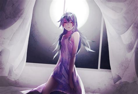 Anime Characters With Purple Hair And Red Eyes