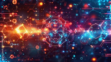 An Intricate Design With Overlapping Geometric Shapes In A Gradient Of