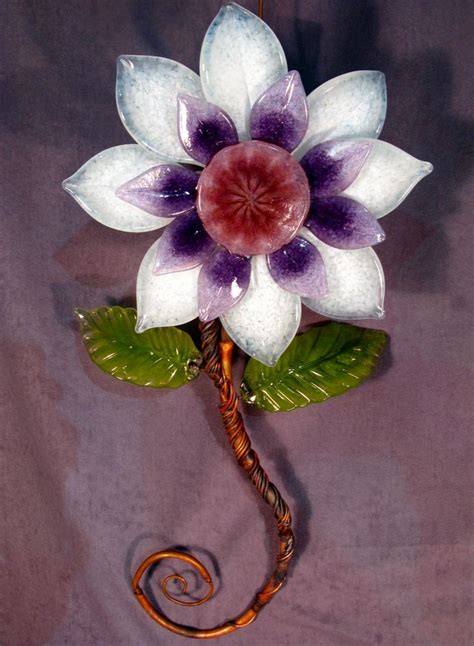 Hand Blown Glass Flowers For Wall Decor