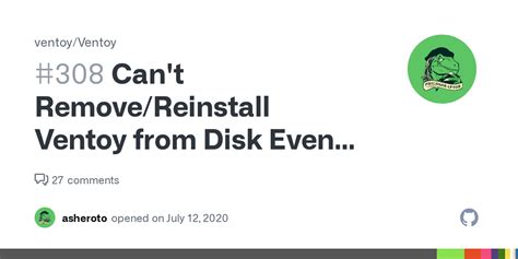Cant Removereinstall Ventoy From Disk Even Using Partition Manager · Issue 308 · Ventoy