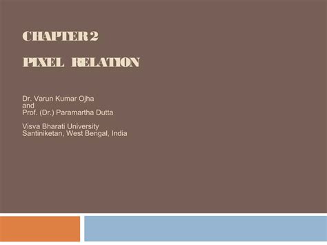 Chapter 2 Image Processing Pixel Relation Ppt Physics Science