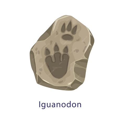 Huella De Dinosaurio Antiguo En Piedra Fósil Silueta De Pie De