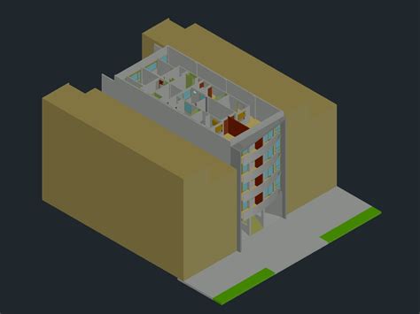 Plano Arquitectónico De Edificio De Departamentos En Dwg 1 84 Mb