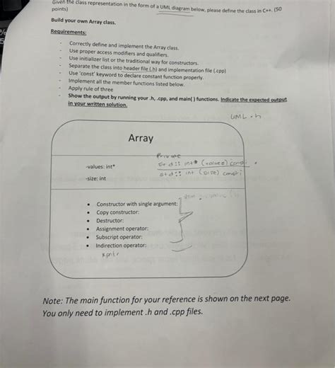 Solved Given The Class Representation In The Form Of A Uml