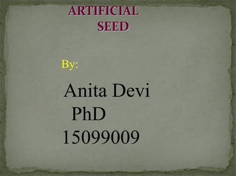 Synthetic Seeds Ppt