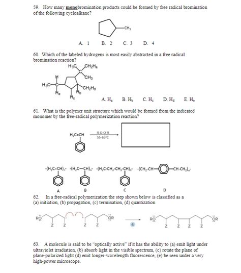 Solved 59 How Many Monobromination Products Could Be Formed