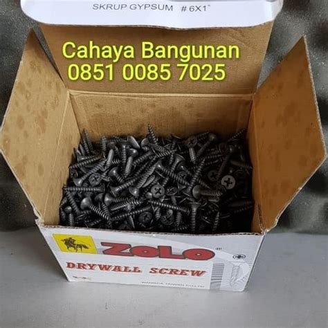 Jual Sekrup Gypsum Skrup Gipsum Hitam Zolo 6 X 114 Inch Kotak Dus 3 Cm