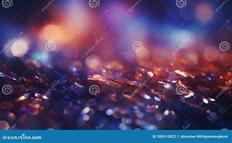 Abstract Colorful Glittering Effect Defocused Design On Dark Background