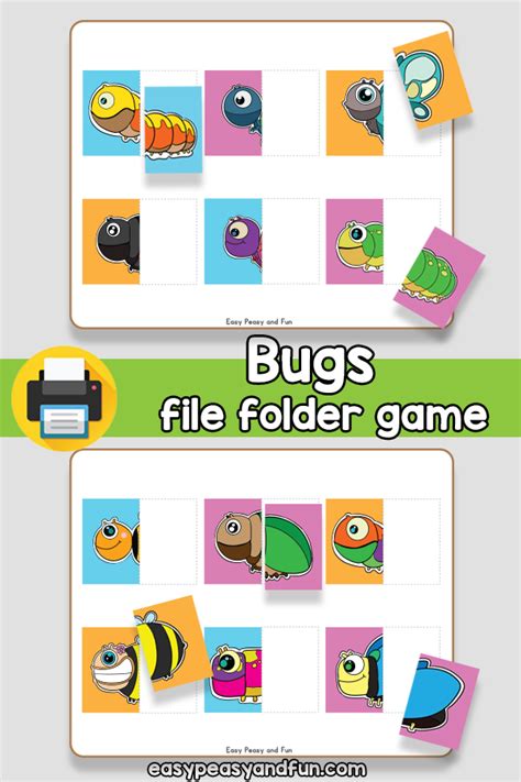 Bugs Matching File Folder Game Easy Peasy And Fun Membership