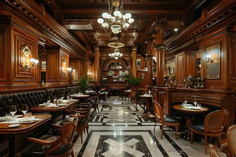Elegant Dining Experience In A Luxurious Restaurant Interior Premium