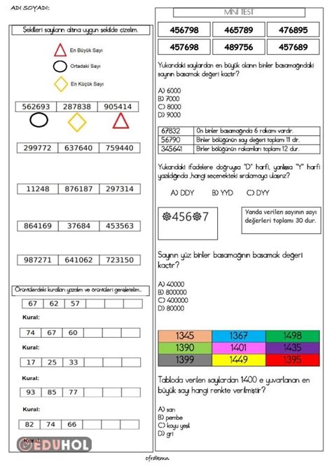 Sınıf Matematik Etkinlik Eduhol Ders Videoları İzle Online Test Çöz Etkinlik İndir