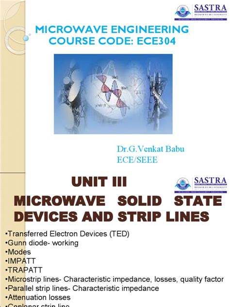 Microwave Engineering Course Content On Microwave Solid State Devices