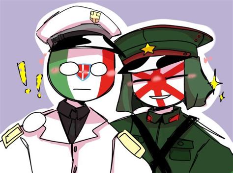 Countryhumans Italy Empire X Japan Empire Sketsa