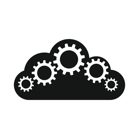 Cloud With Gears Icon Simple Style 14191983 Vector Art At Vecteezy
