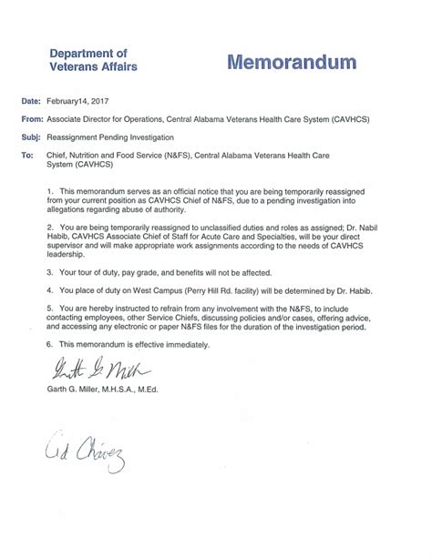 Westervelt Va Whistleblowers Reassignment Memo Documentcloud Westervelt Va Whistleblowers Reassignment Memo Documentcloud