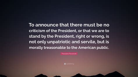 Theodore Roosevelt Quote To Announce That There Must Be No Criticism