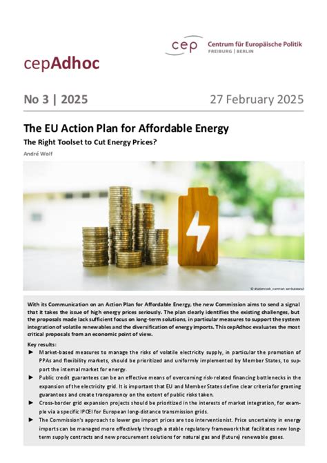 The Eu Action Plan For Affordable Energy Cep Centre For European Policy Network