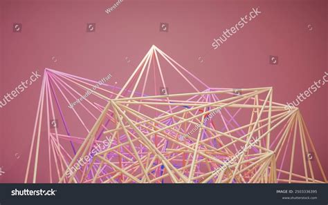 3d Render Abstract Line Art Over Stock Illustration 2503336395
