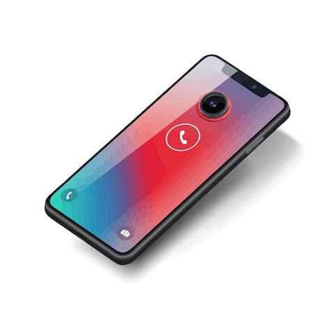 Premium Vector Smartphone With Incoming Call On Display
