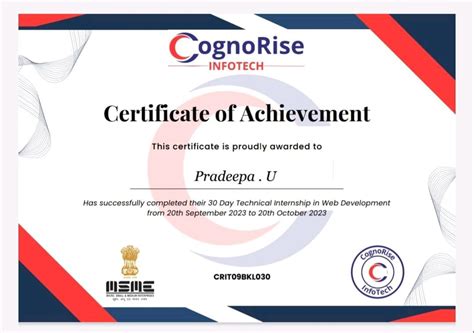 Pradeepa Umapathy On Linkedin Cognoriseinfotech Internship