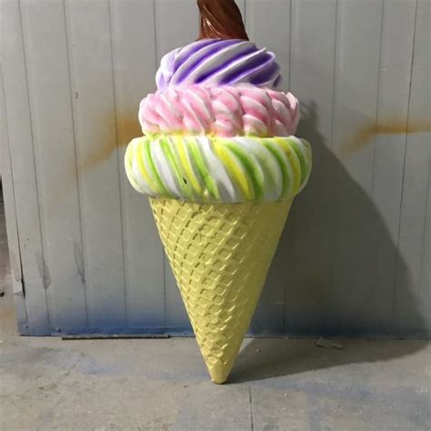 What Is Giant Fiberglass Resin Melting Ice Cream Cone Prop Sculpture