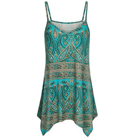 Fashion Womens Sexy Female Hem Flowy Top Floral Print Summer Strap