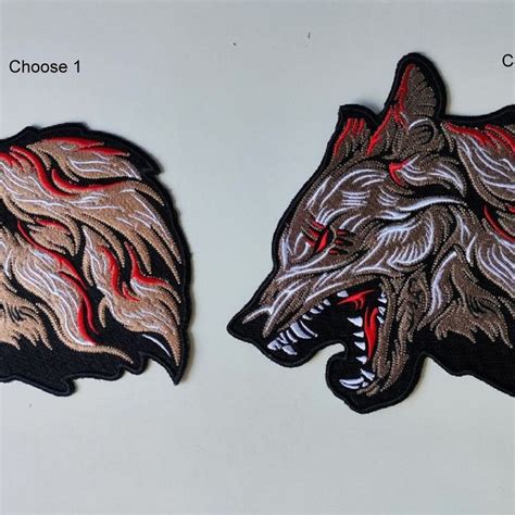 Large Wolf Embroidered Patch Etsy