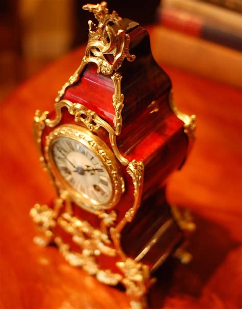 French Ormolu And Red Shell Mantel Clock