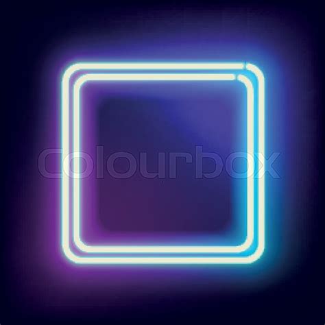 Neon Square Neon Blue Light Vector Stock Vector Colourbox
