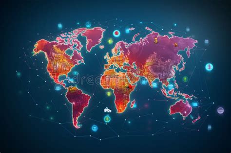 Stylized World Map Made Of Colorful Stock Illustration Illustration
