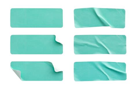 Premium Photo Blank Blue Paper Sticker Label Isolated On White Background