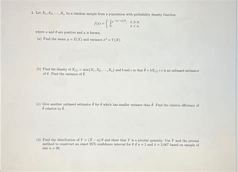 solved let x1 x2 dots xn ﻿be a random sample from a