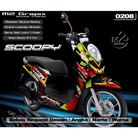 Jual Sticker Decal Scoopy All Tipe Full Body Bebas Request Desain Terbaru Sticker Variasi
