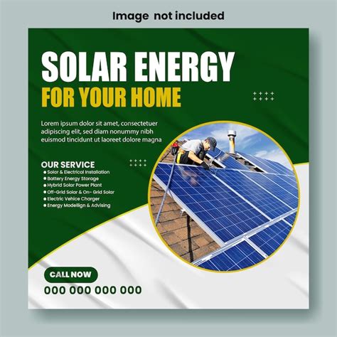 Desenho de modelo de cartaz de mídia social de venda de energia solar