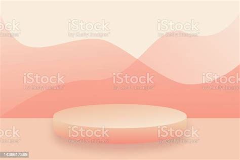 연단 또는 스탠드 디스플레이 제품 핑크 로즈 최소 장면 현재 제품 또는 화장품 무대 쇼케이스를위한 디자인 분홍에 대한 스톡 벡터