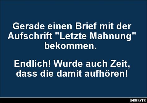 Letzte Mahnung Lustig